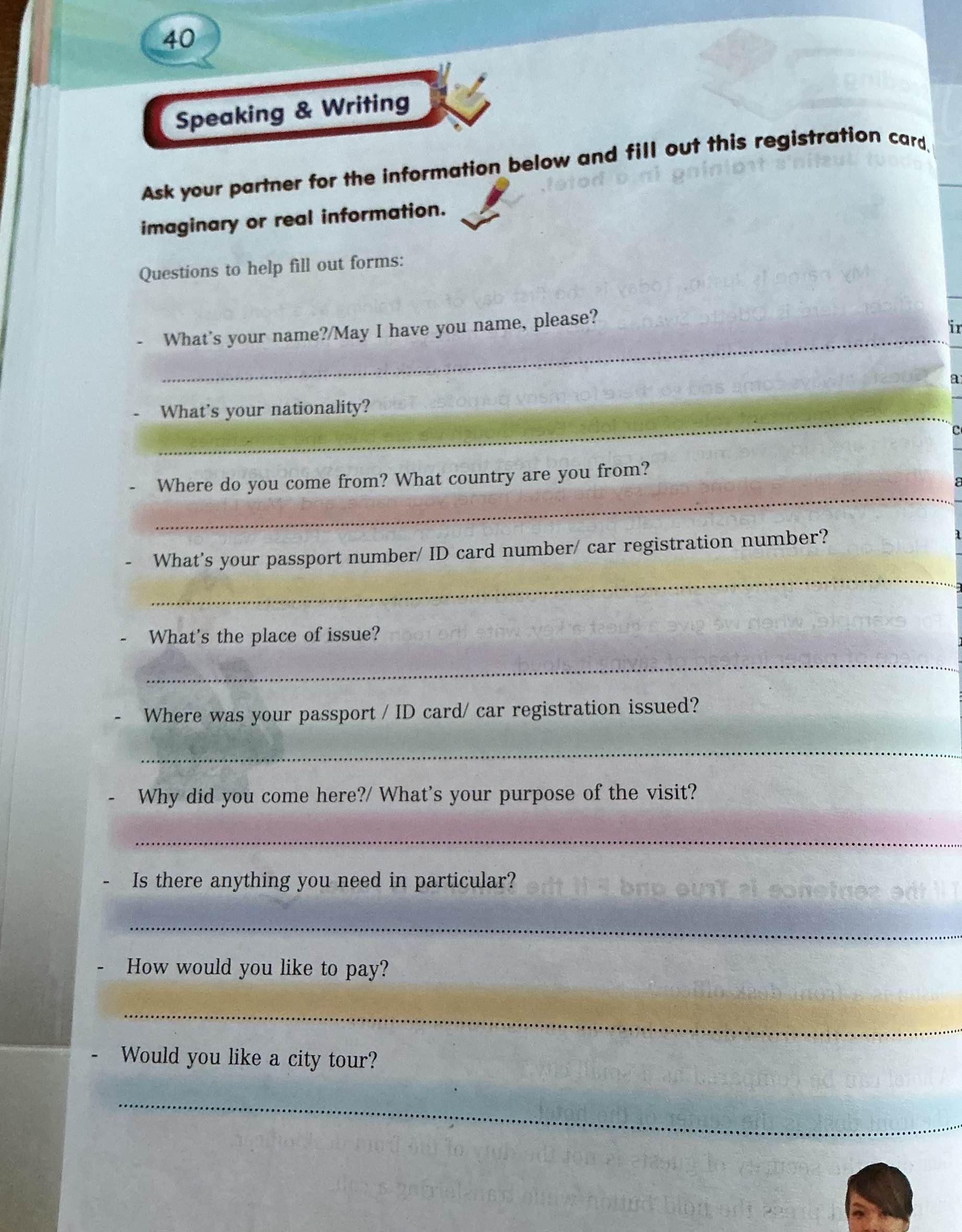 Ask your partner for the information below | StudyX