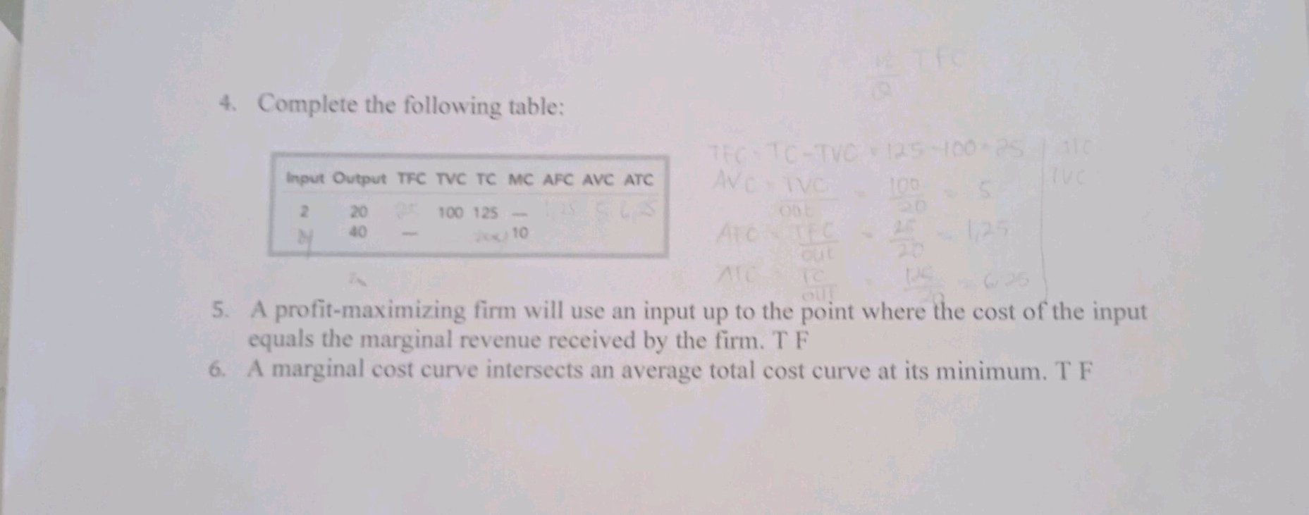 4. Complete the following table: | Input | StudyX