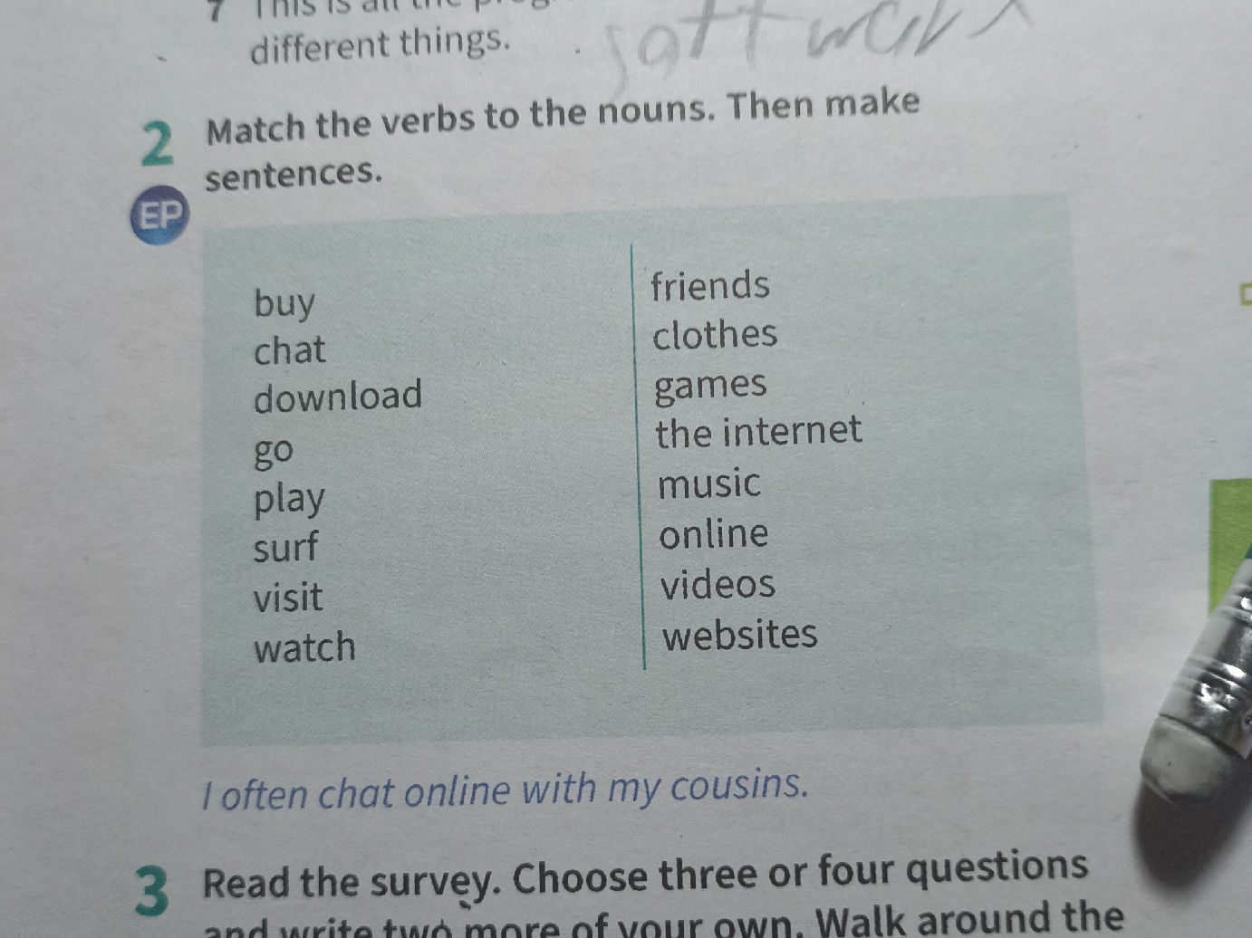 Match the verbs to the nouns. Then make | StudyX