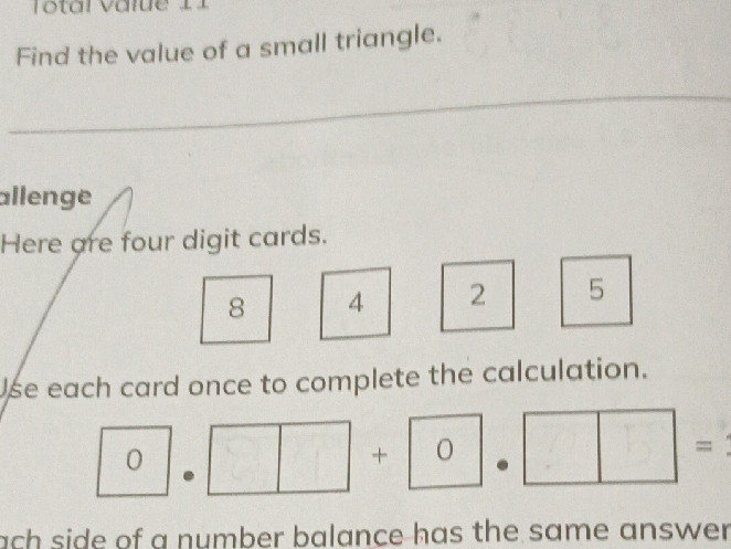 Here are four digit cards: 8 4 2 5 Use | StudyX