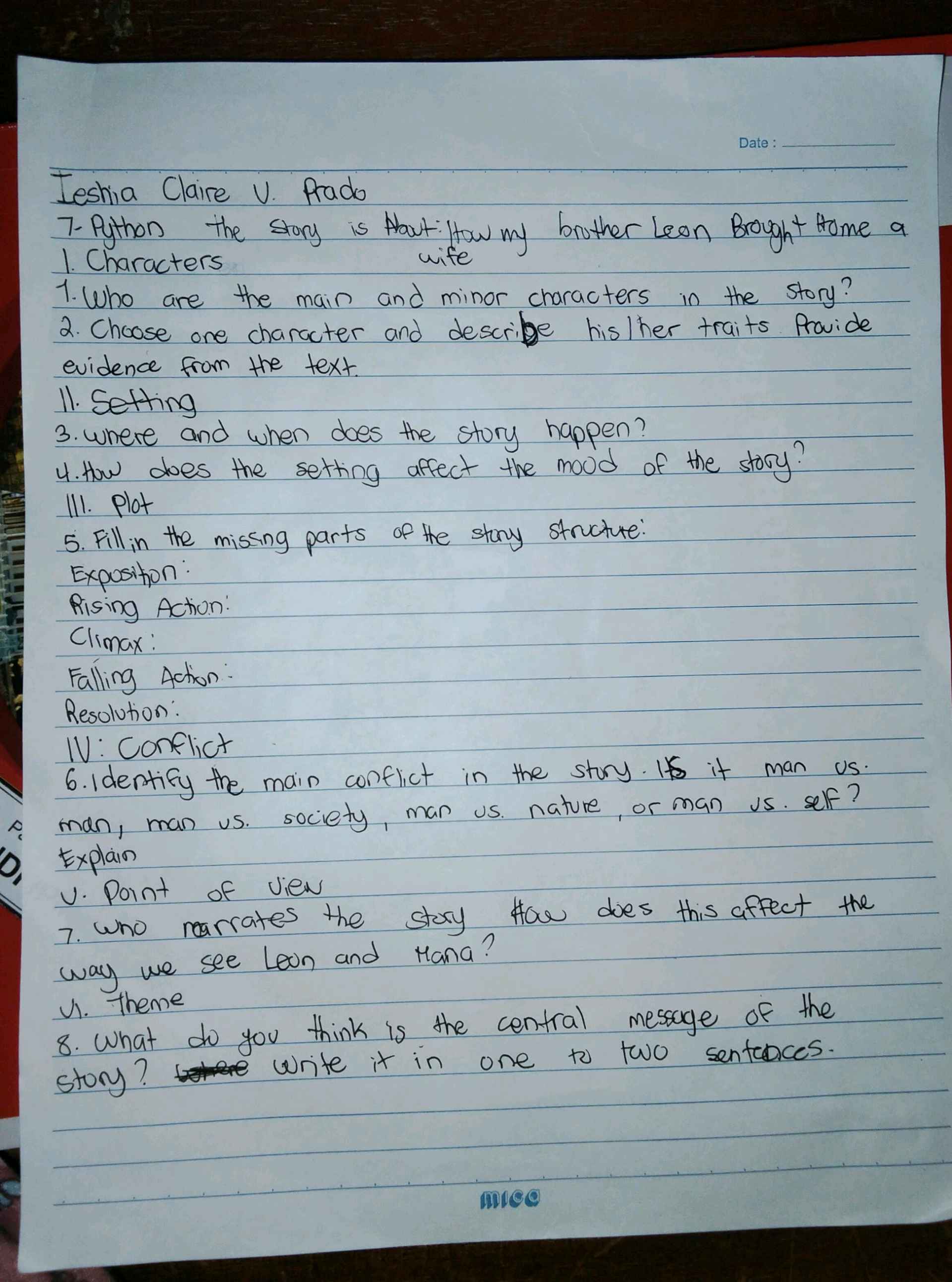 7- Python the story is About: How my brother | StudyX