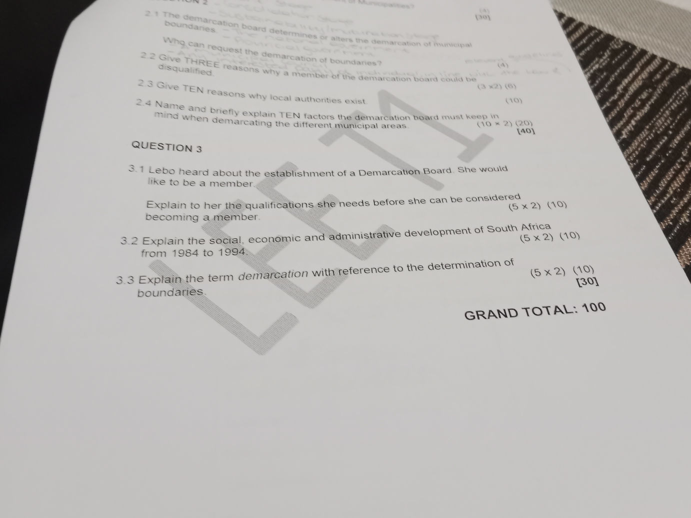 2.1 The demarcation board determines or | StudyX