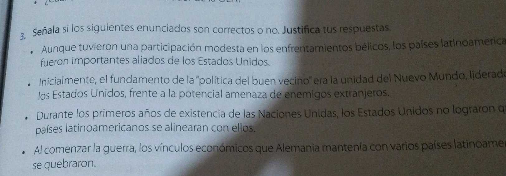 Señala si los siguientes enunciados son | StudyX
