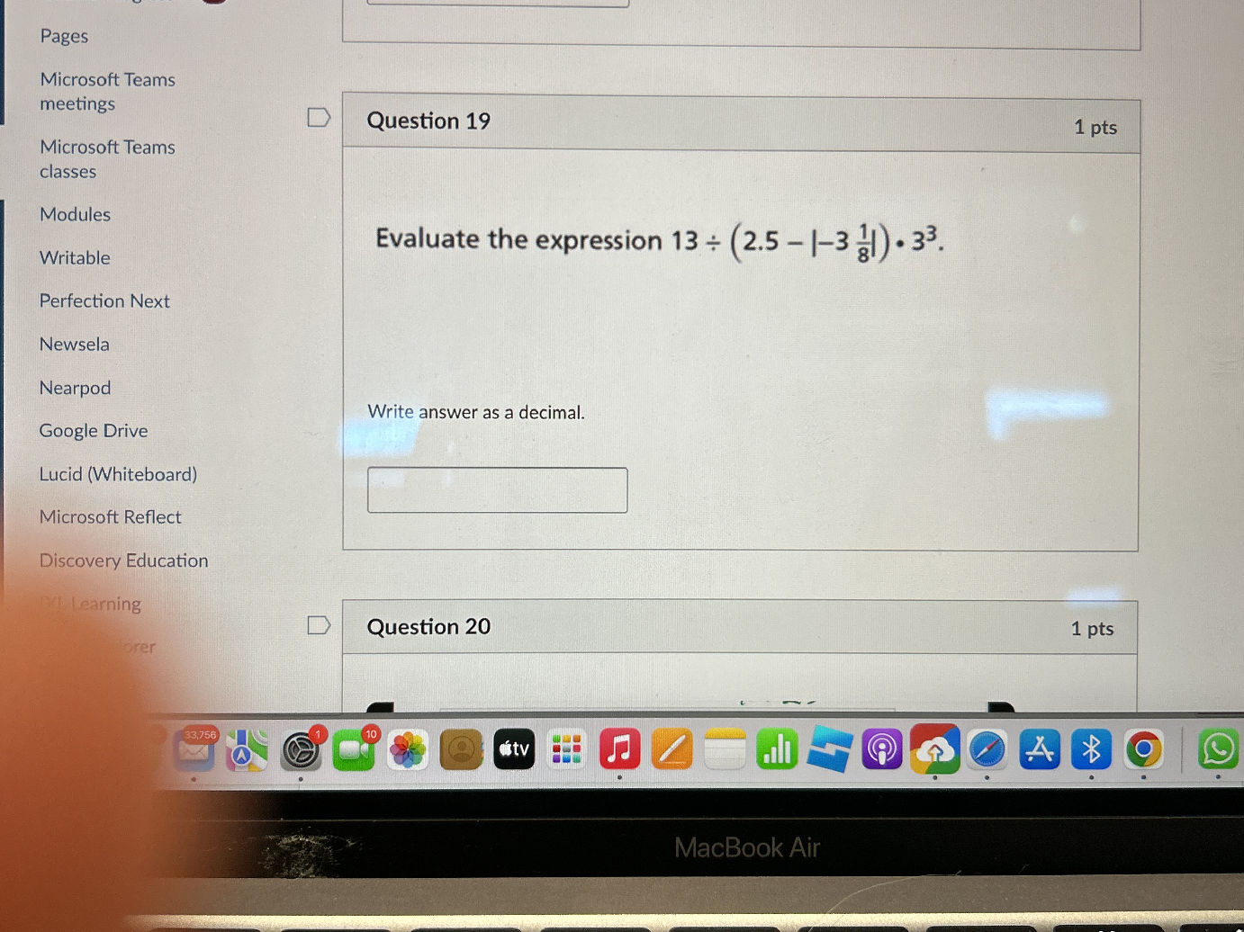 Evaluate the expression $13 (2.5 - |-3 | StudyX