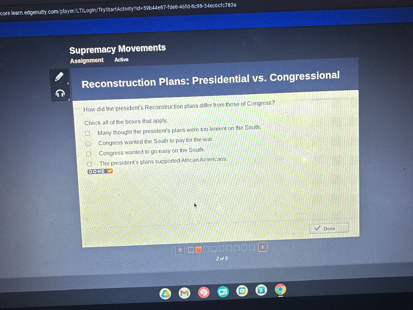 How did the president's Reconstruction plans | StudyX