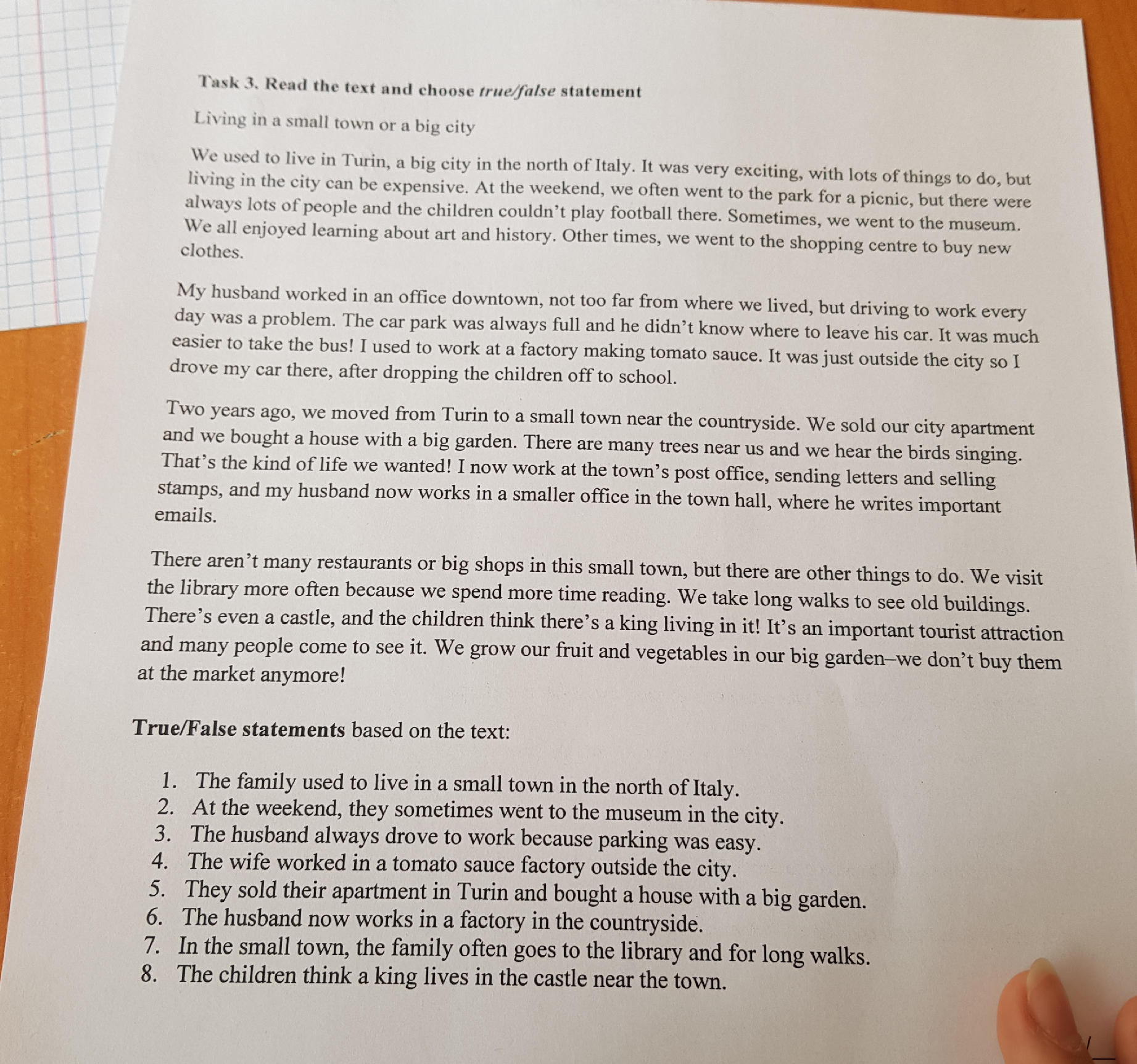 Task 3. Read the text and choose true/false | StudyX
