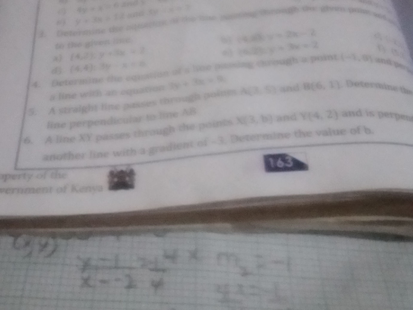 4. Determine the equation of a line passing | StudyX