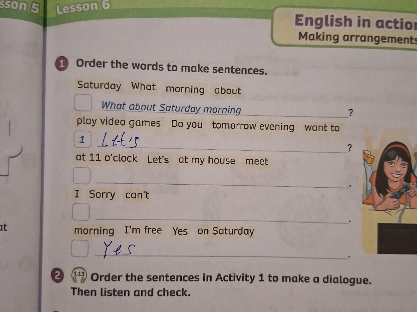 Order the sentences in Activity 1 to make a | StudyX