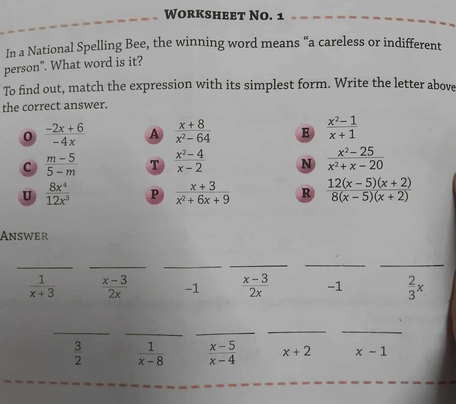 To find out, match the expression with its | StudyX