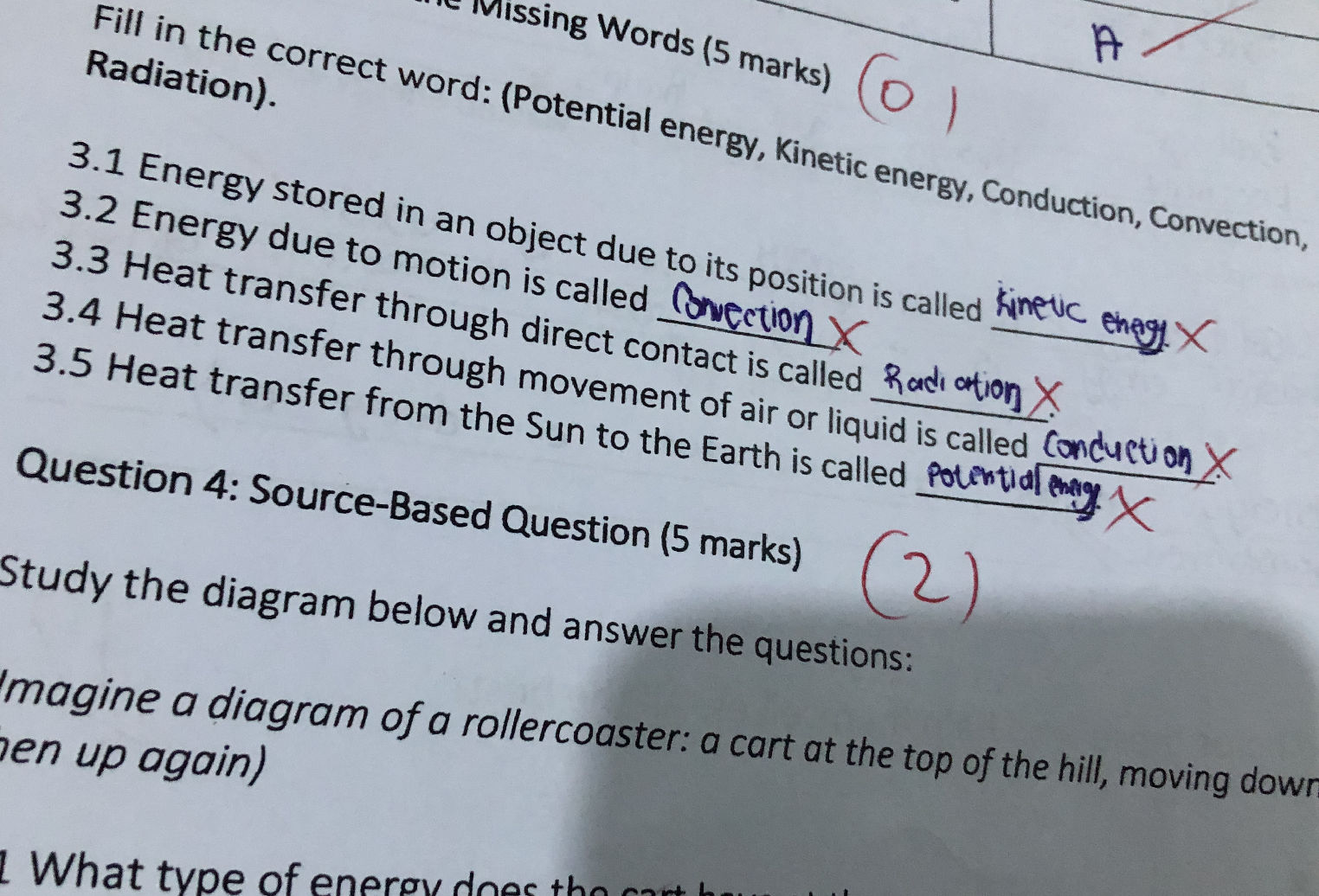 Fill in the correct word: (Potential energy, | StudyX