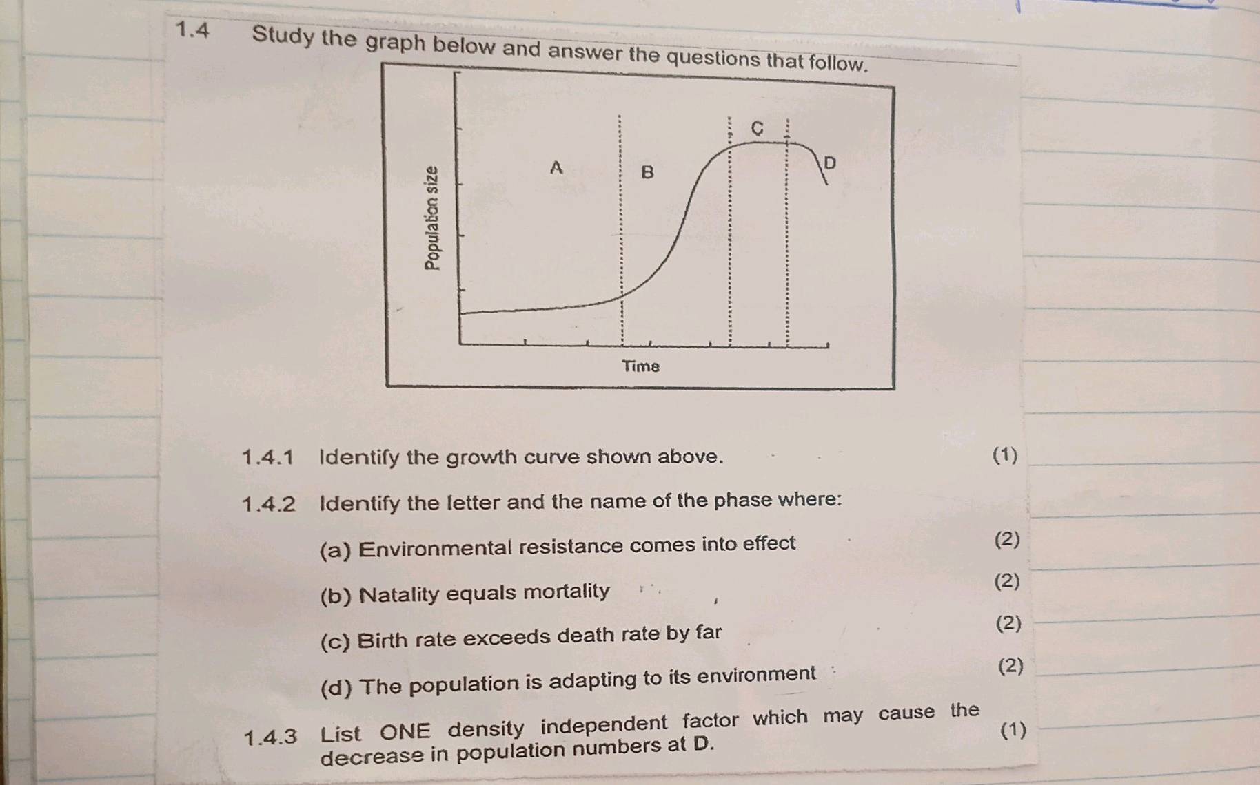 Study the graph below and answer the | StudyX