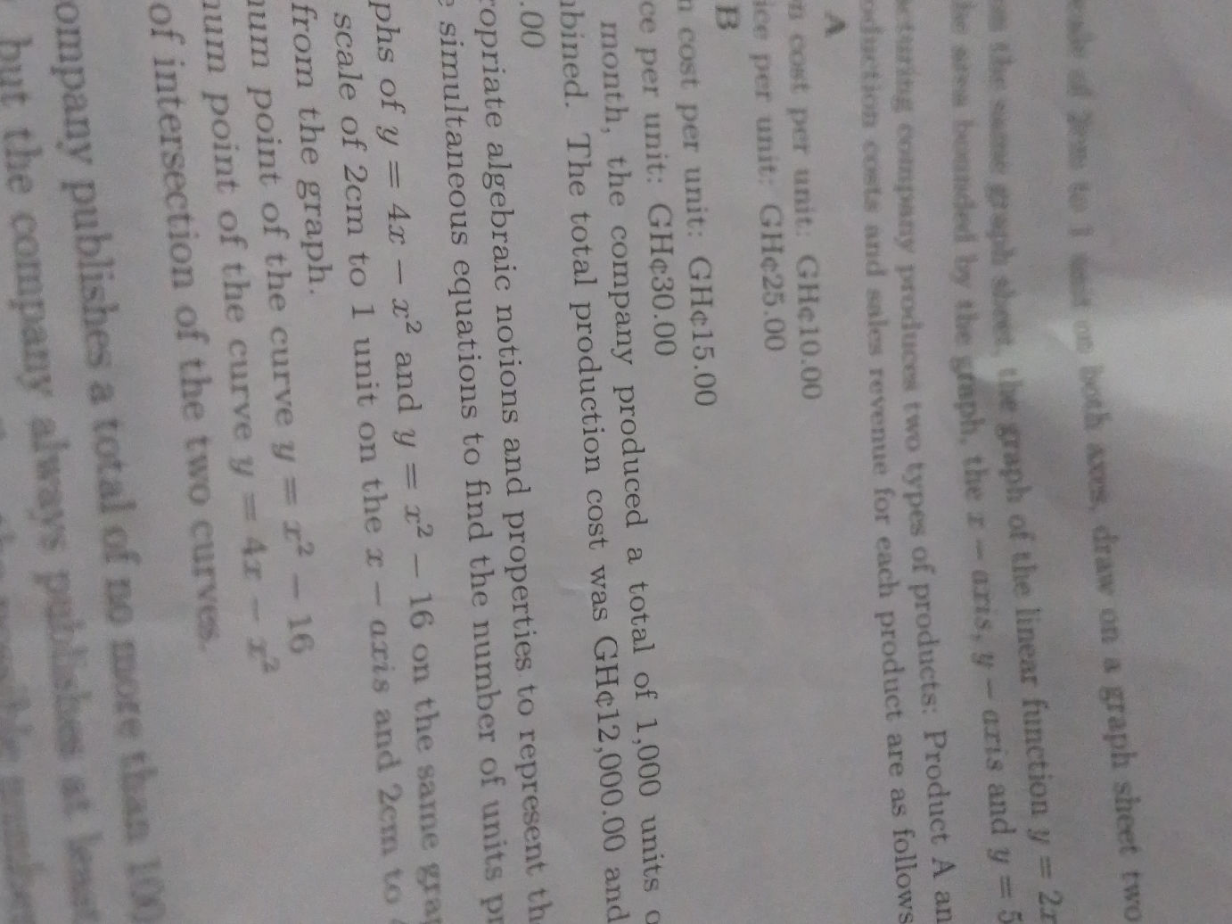 Draw on a graph sheet two graphs of 2cm to 1 | StudyX