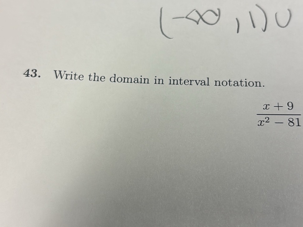 43. Write the domain in interval notation. | StudyX