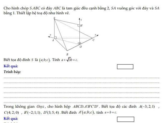 Cho hình chóp S.ABC có đáy ABC là tam giác | StudyX