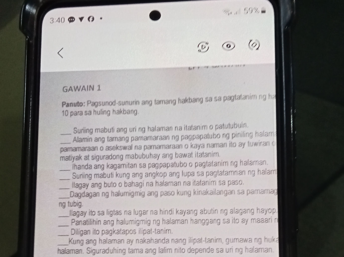GAWAIN 1 Panuto: Pagsunod-sunurin ang | StudyX