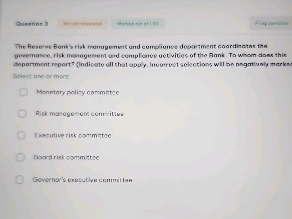 The Reserve Bank's risk management and | StudyX