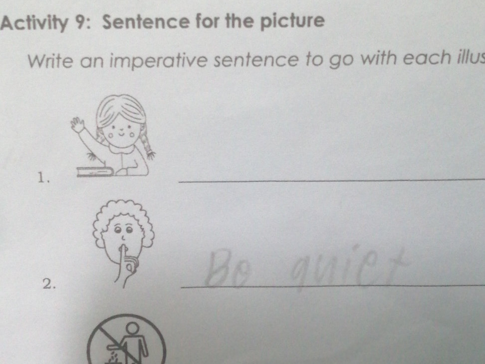 Write an imperative sentence to go with each | StudyX