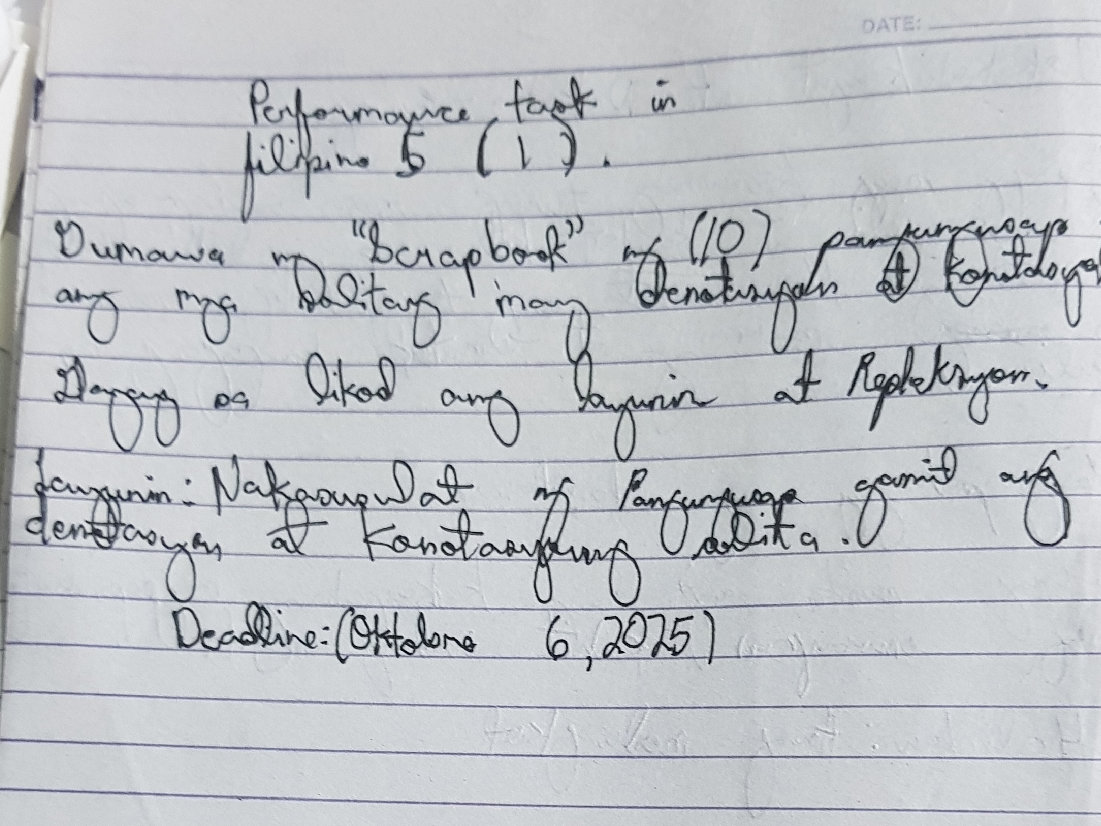 Performance task in filipino 5. Gumawa ng | StudyX