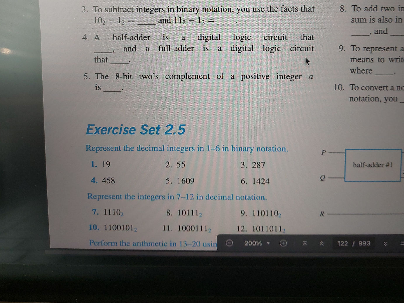 5. The 8-bit two's complement of a positive | StudyX