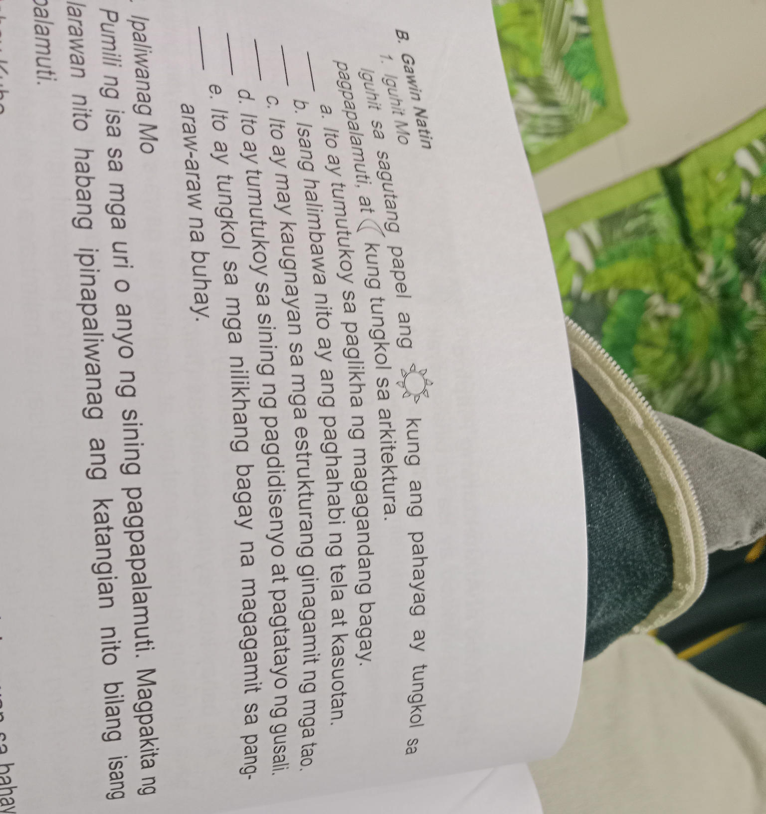 B. Gawin Natin 1. Iguhit Mo Iguhit sa | StudyX