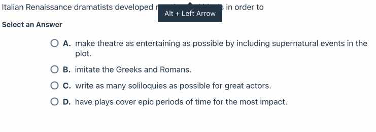 Italian Renaissance dramatists developed r | StudyX