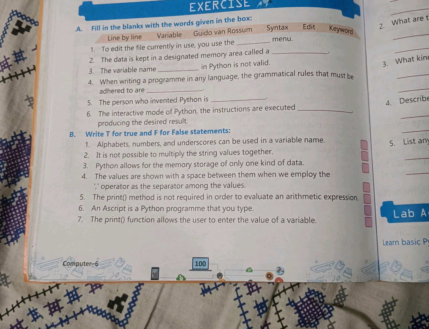 Fill in the blanks with the words given in | StudyX