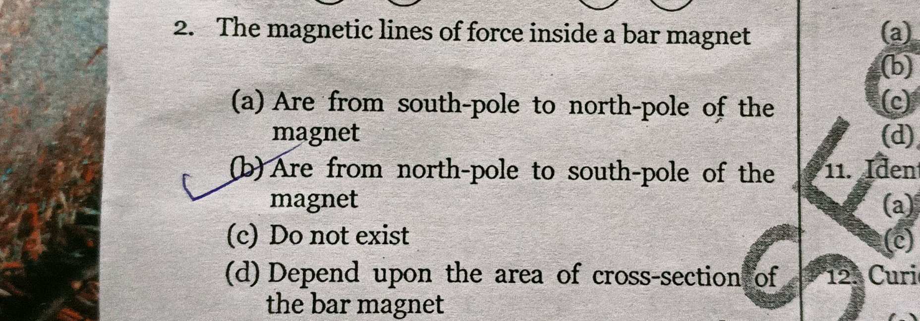 2. The magnetic lines of force inside a bar | StudyX