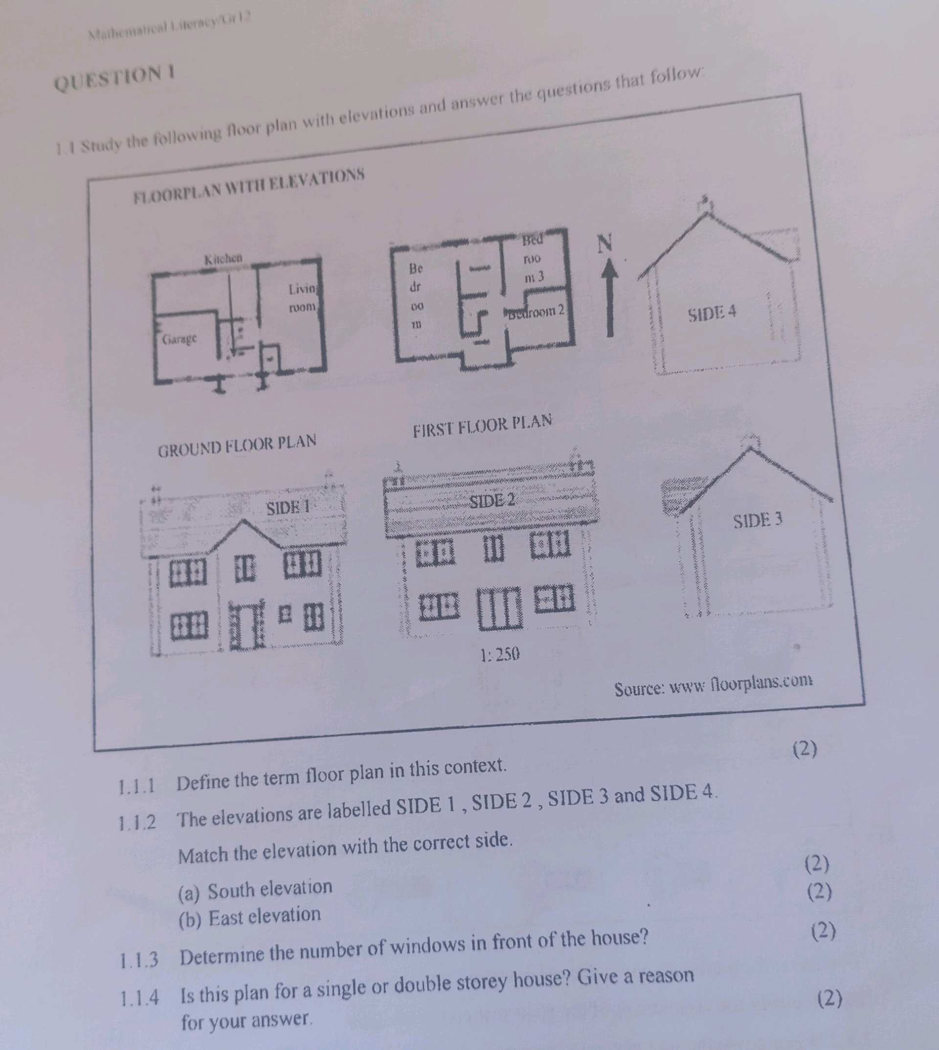 Study the following floor plan with | StudyX