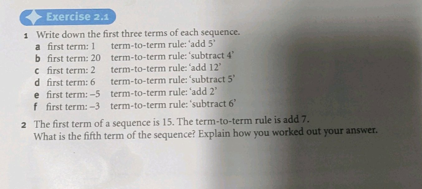 1 Write down the first three terms of each | StudyX