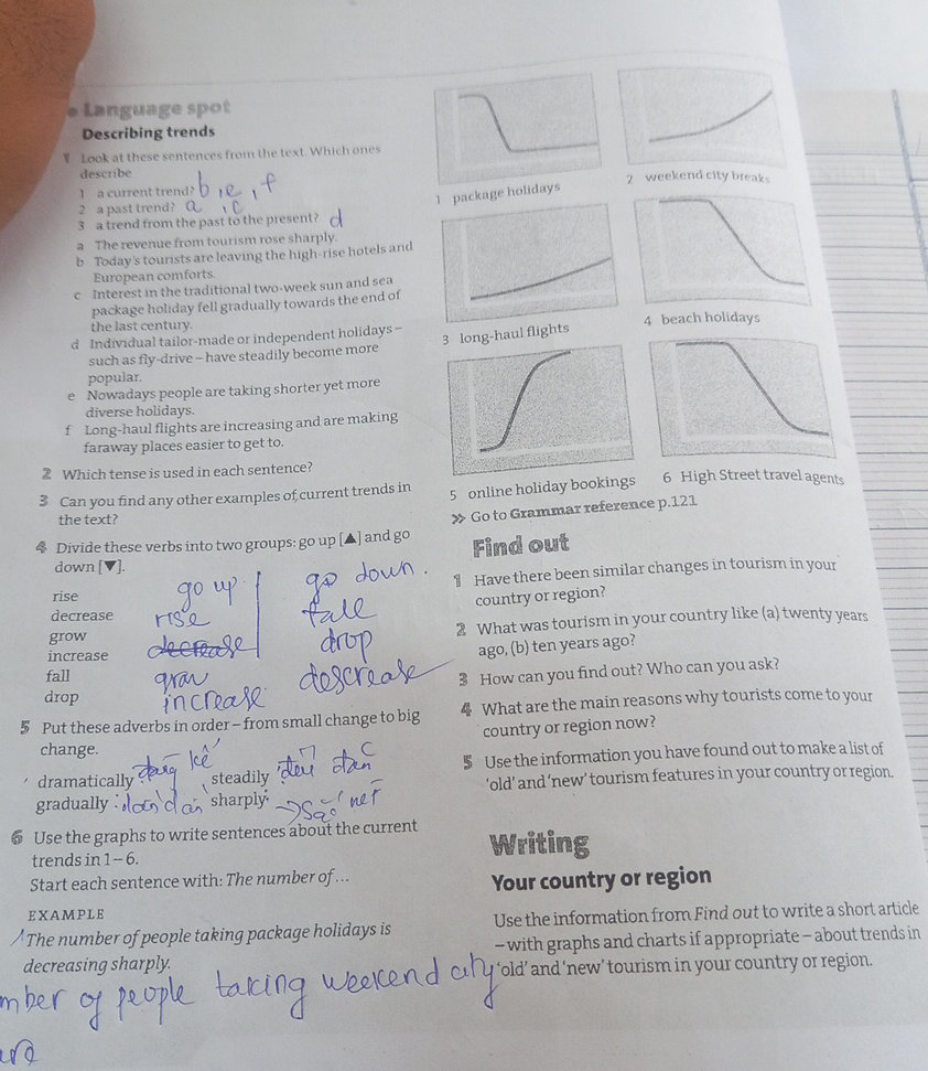 Divide these verbs into two groups: go up | StudyX