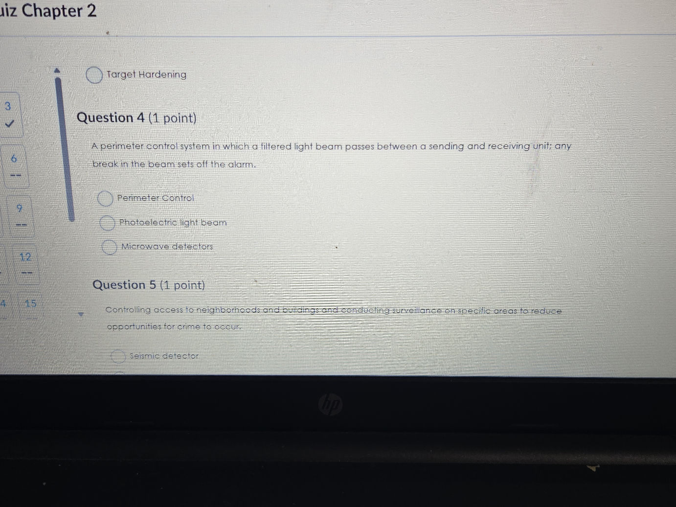 Question 4 (1 point) A perimeter control | StudyX