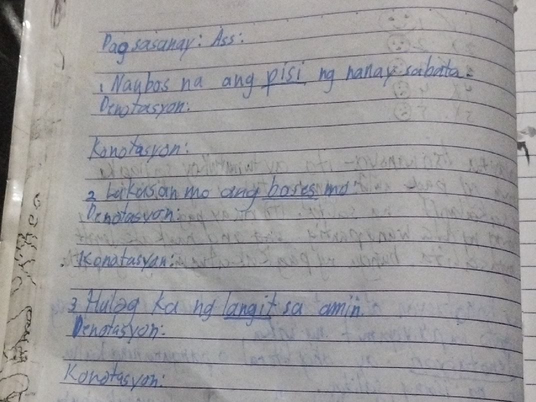 Pagsasanay: Ass: 1. Naybos na ang pisi ng | StudyX