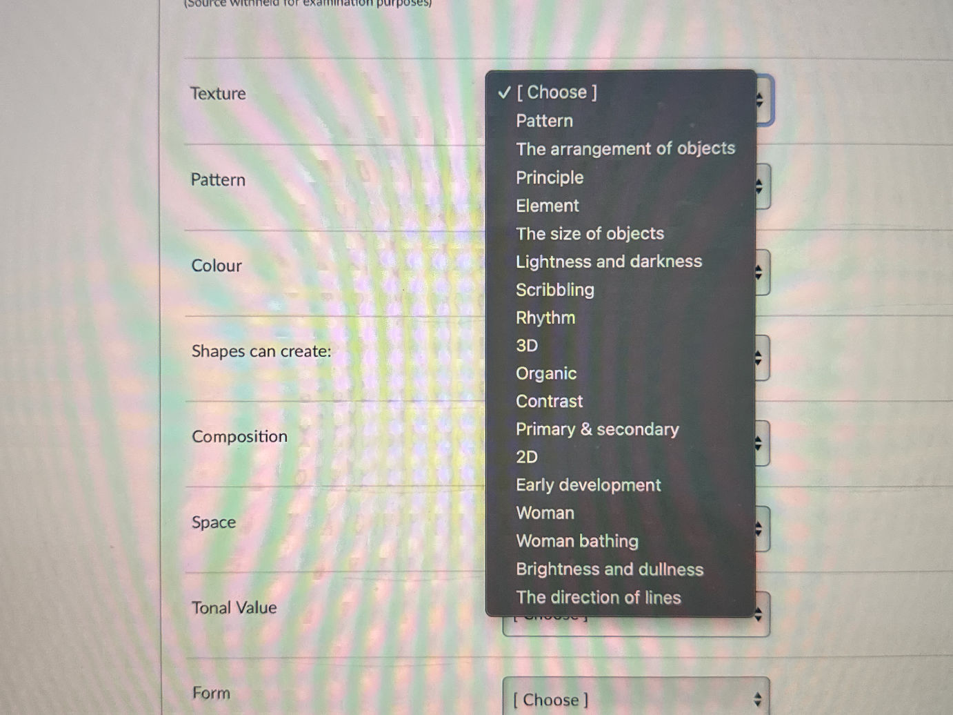 Texture [Choose] Pattern The arrangement of | StudyX