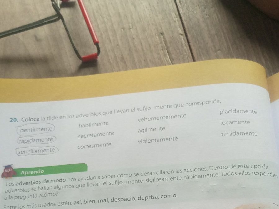Coloca la tilde en los adverbios que llevan