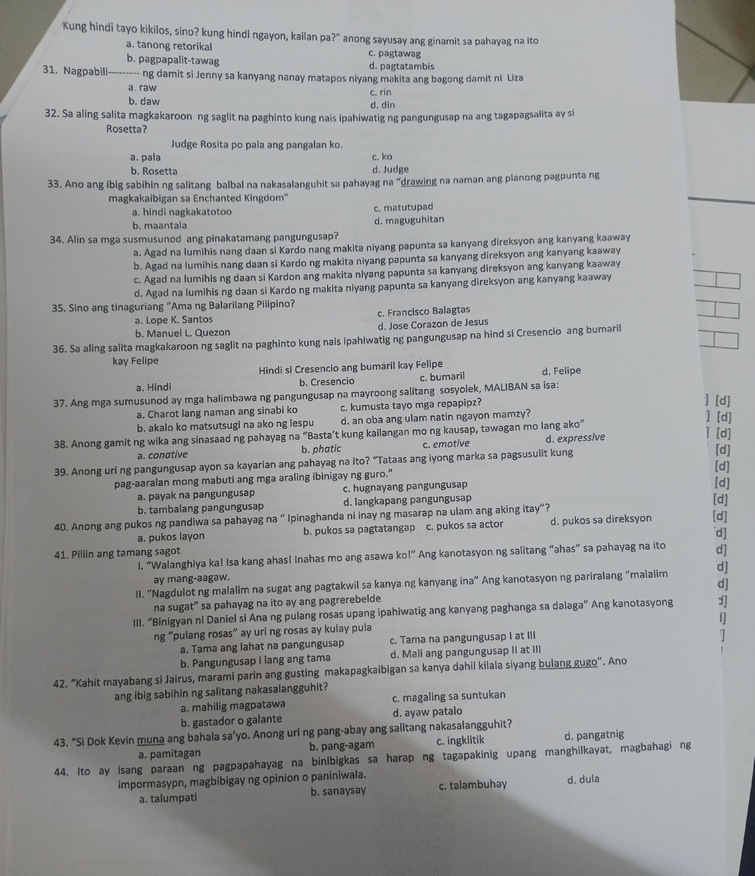 Ano ang ibig sabihin ng salitang balbal na | StudyX