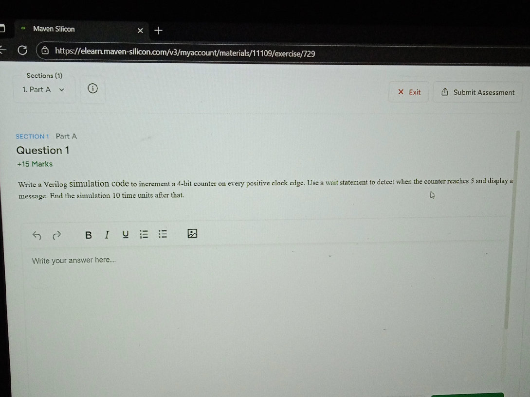 Write a Verilog simulation code to increment | StudyX