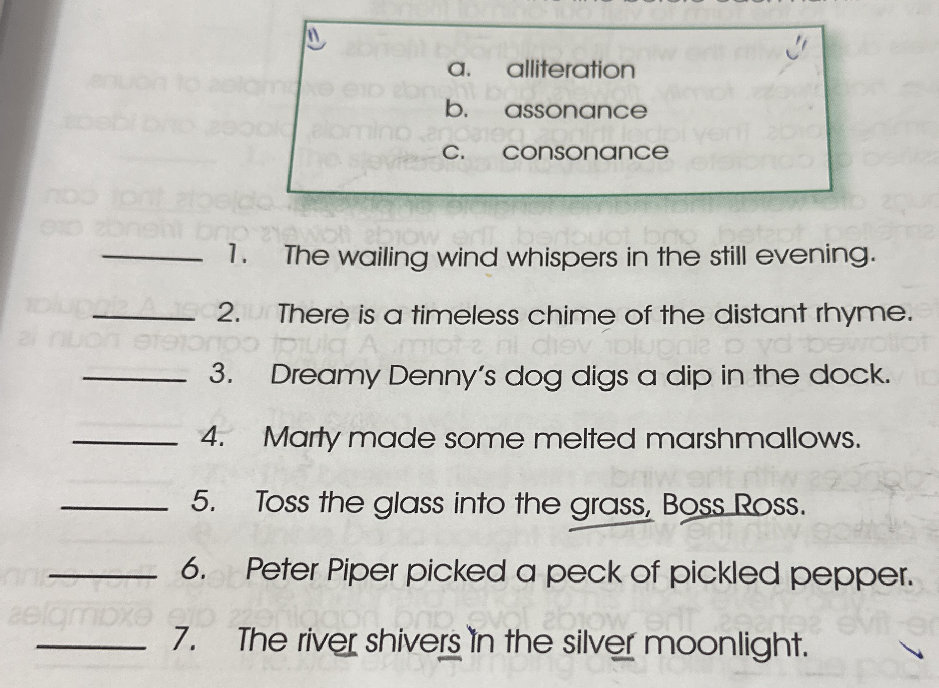 a. alliteration b. assonance c. consonance | StudyX