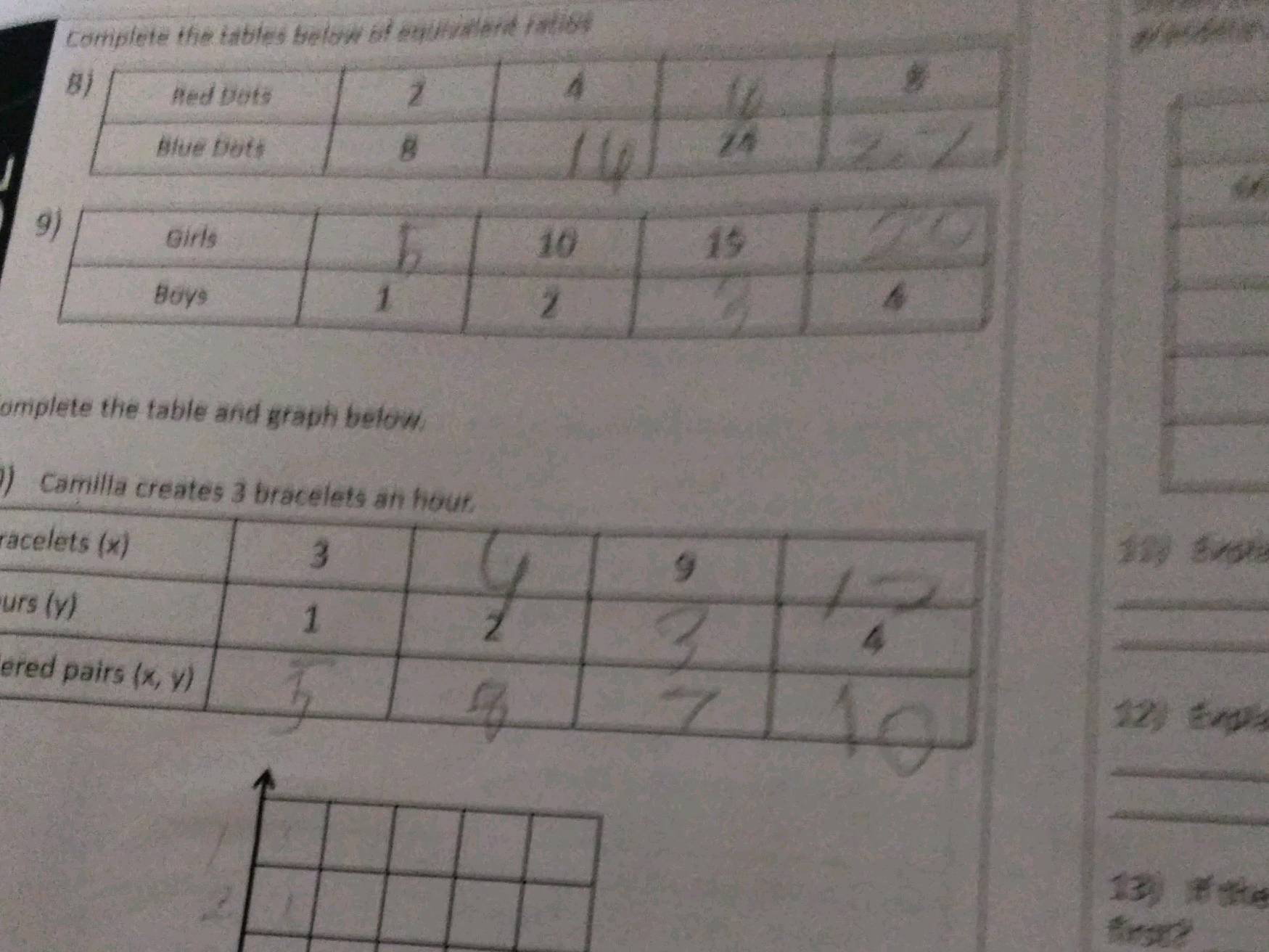 Complete the tables below of equivalent | StudyX