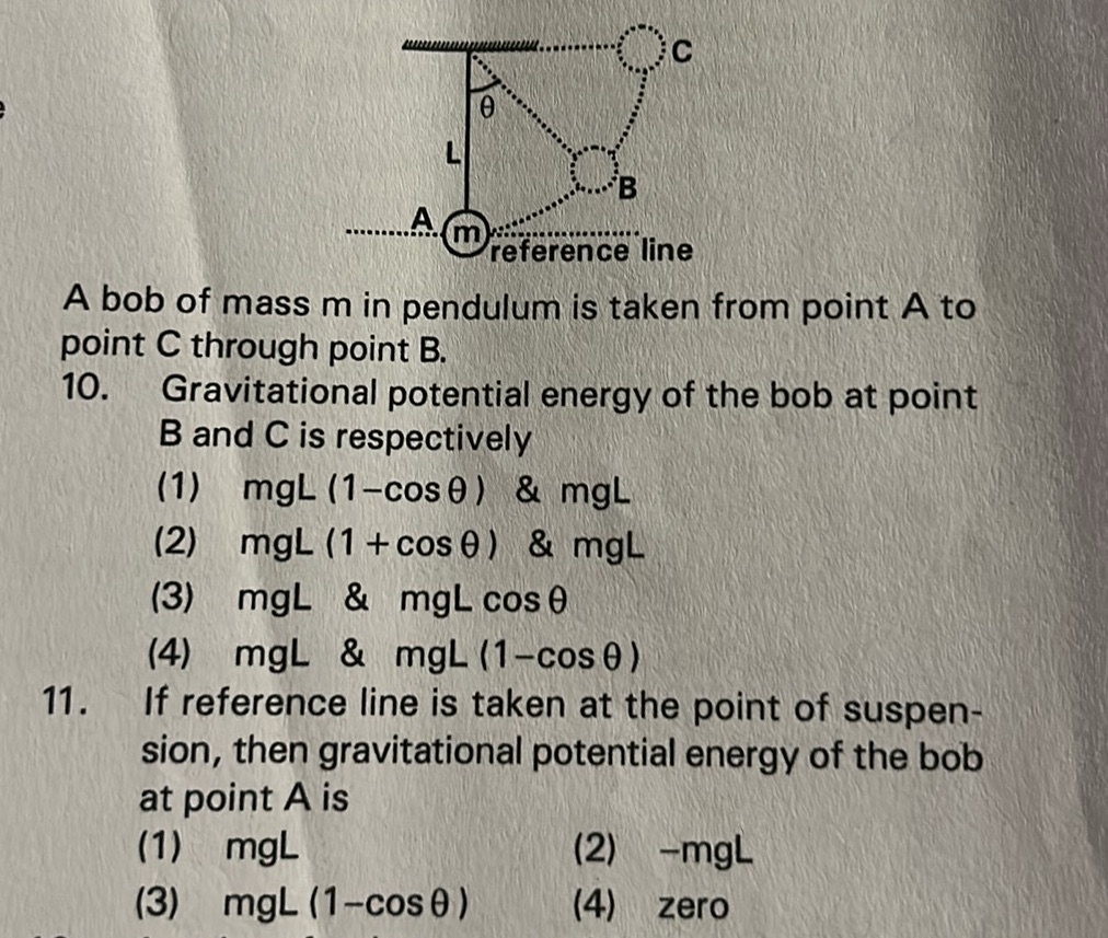 A bob of mass m in pendulum is taken from | StudyX