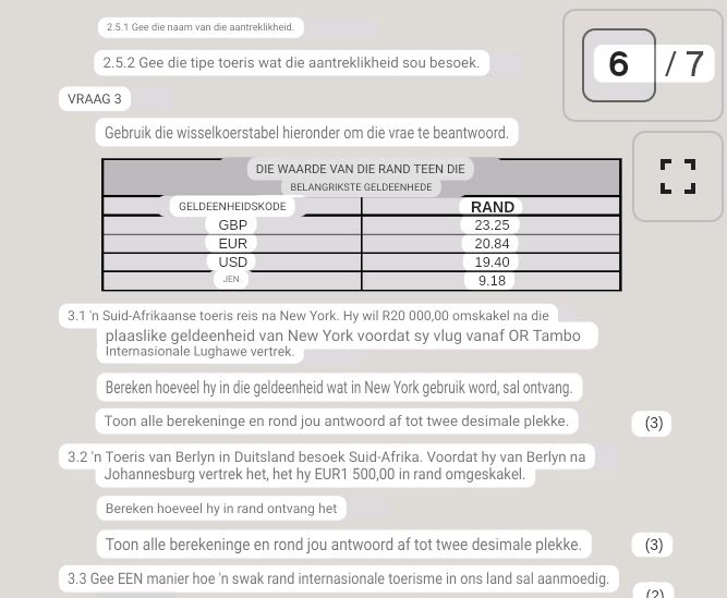 2.5.1 Gee die naam van die aantreklikheid. | StudyX