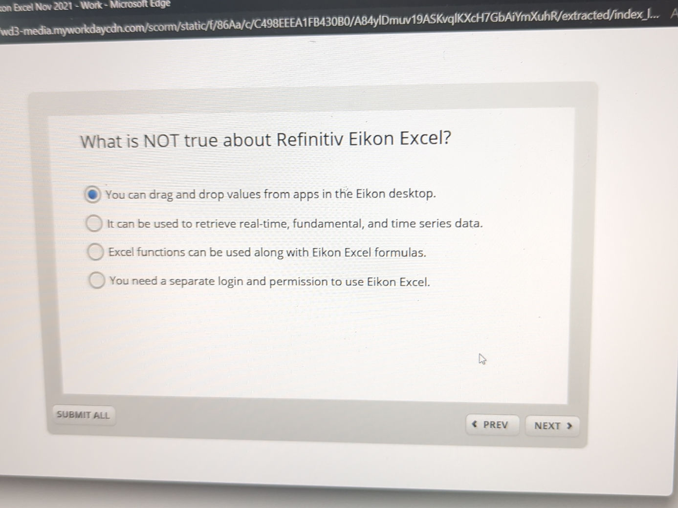 What is NOT true about Refinitiv Eikon | StudyX