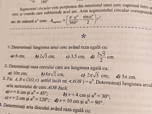 Segmentul circular este porțiunea din | StudyX