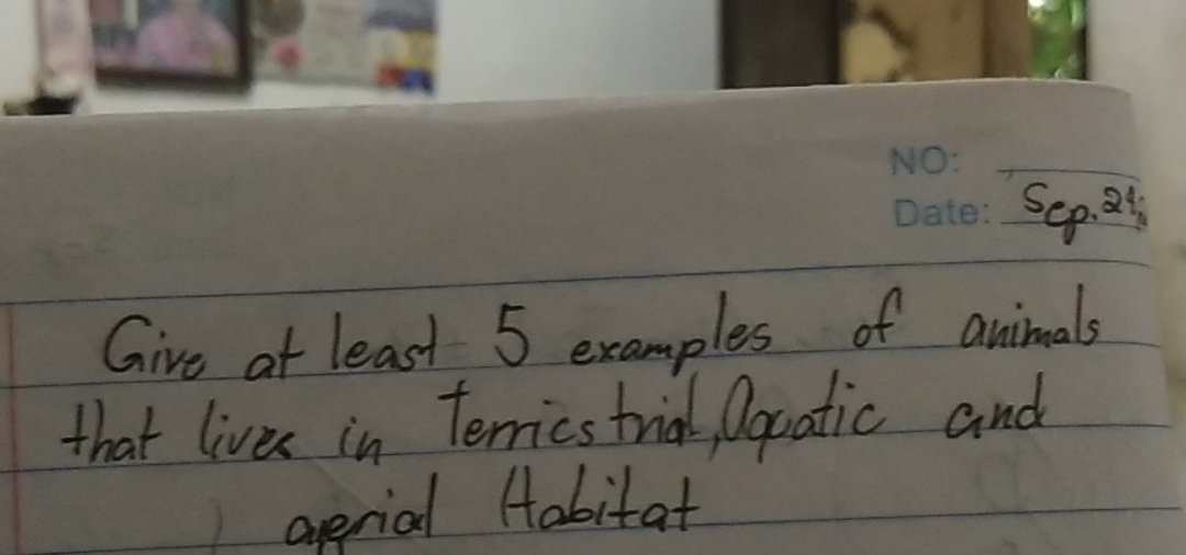 Give at least 5 examples of animals that | StudyX