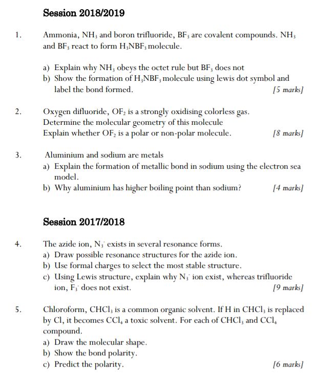 1. Ammonia, NH3 and boron trifluoride, BF3 | StudyX