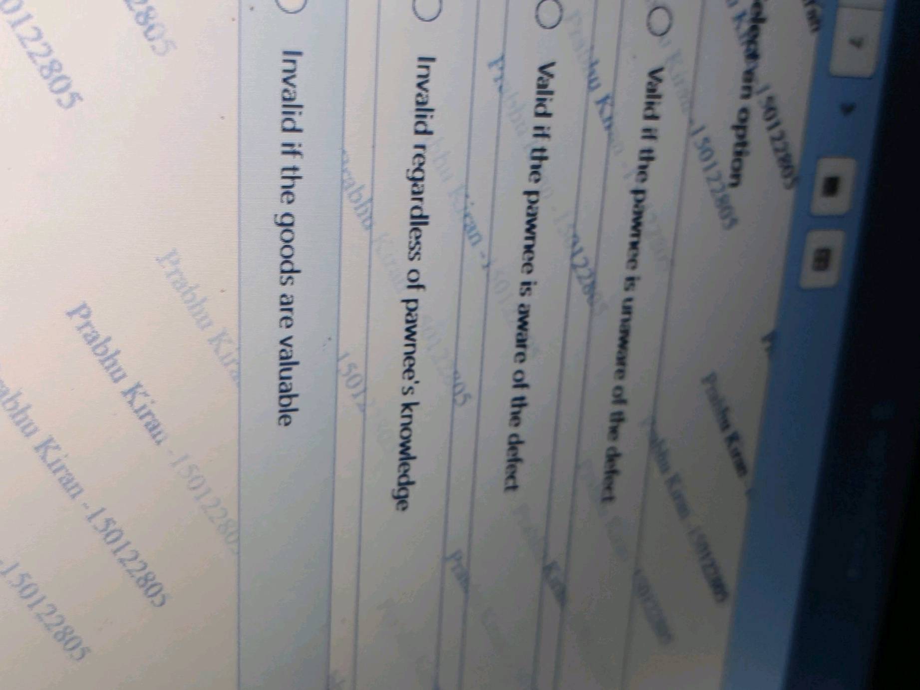 Examine the validity of a pledge made under | StudyX