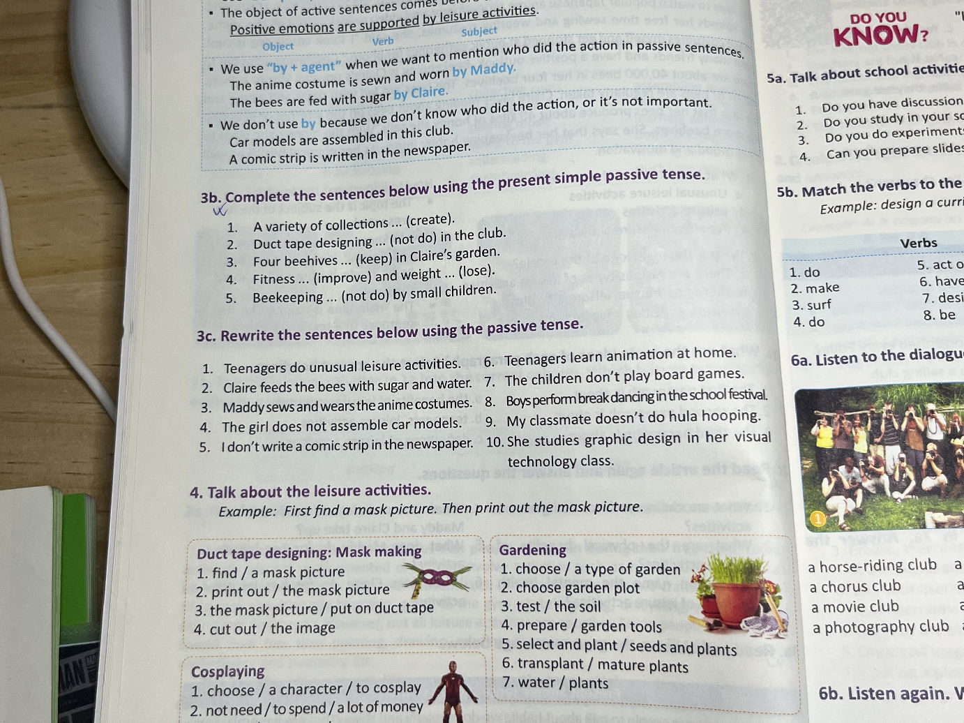 5a. Talk about school activities 1. Do you | StudyX