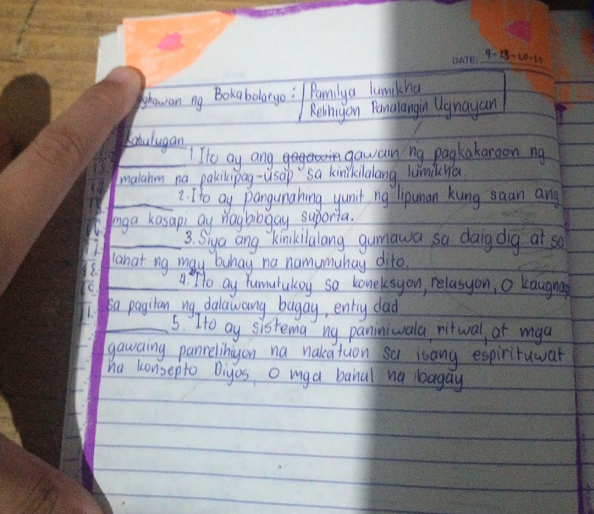 Bokabularyo: Kahulugan 1. Ito ay ang | StudyX