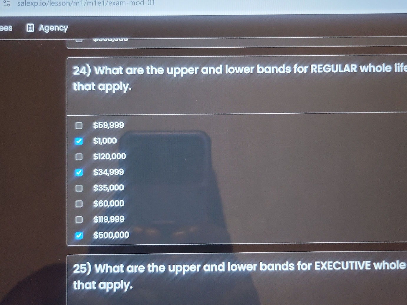 24) What are the upper and lower bands for | StudyX