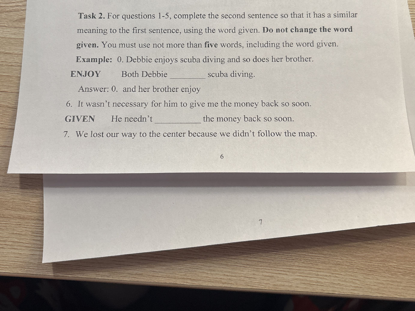 Task 2. For questions 1-5, complete the | StudyX