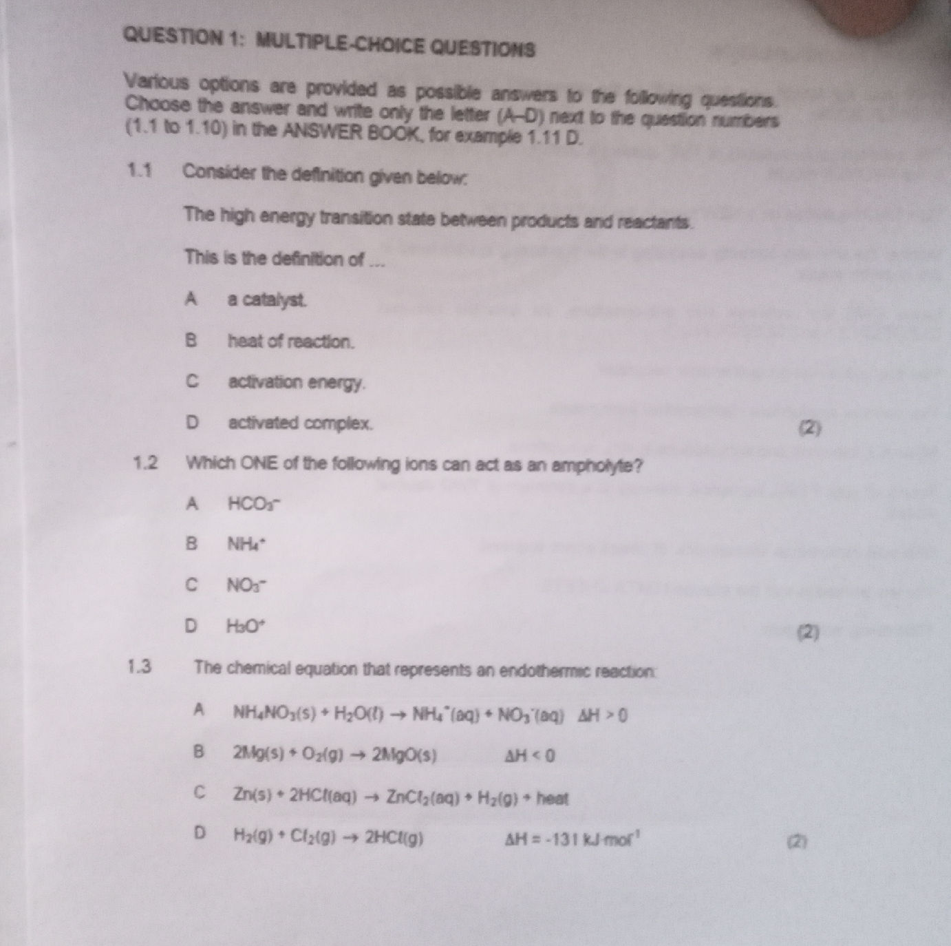 1.1 Consider the definition given below. | StudyX